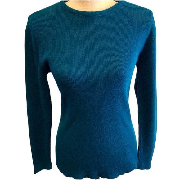 Vintage | Sweaters | Vintage Teal Crew Neck Sweater | Poshmark